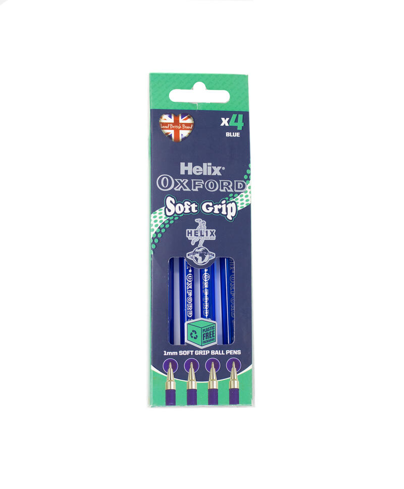 Helix Oxford Soft Grip Pens Blue 4 ct | M&C Drugstore