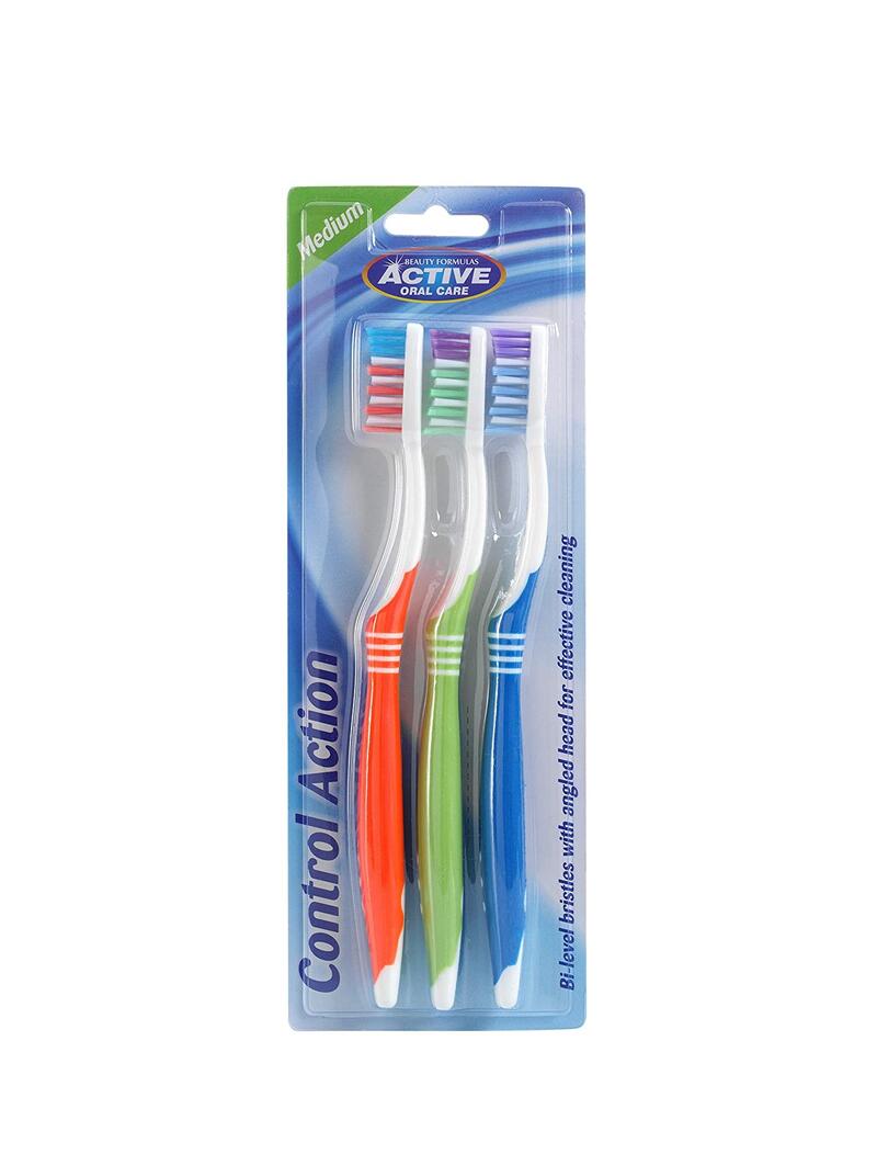 Active Oral Care Control Action Toothbrush Medium 3 pack | M&C Drugstore